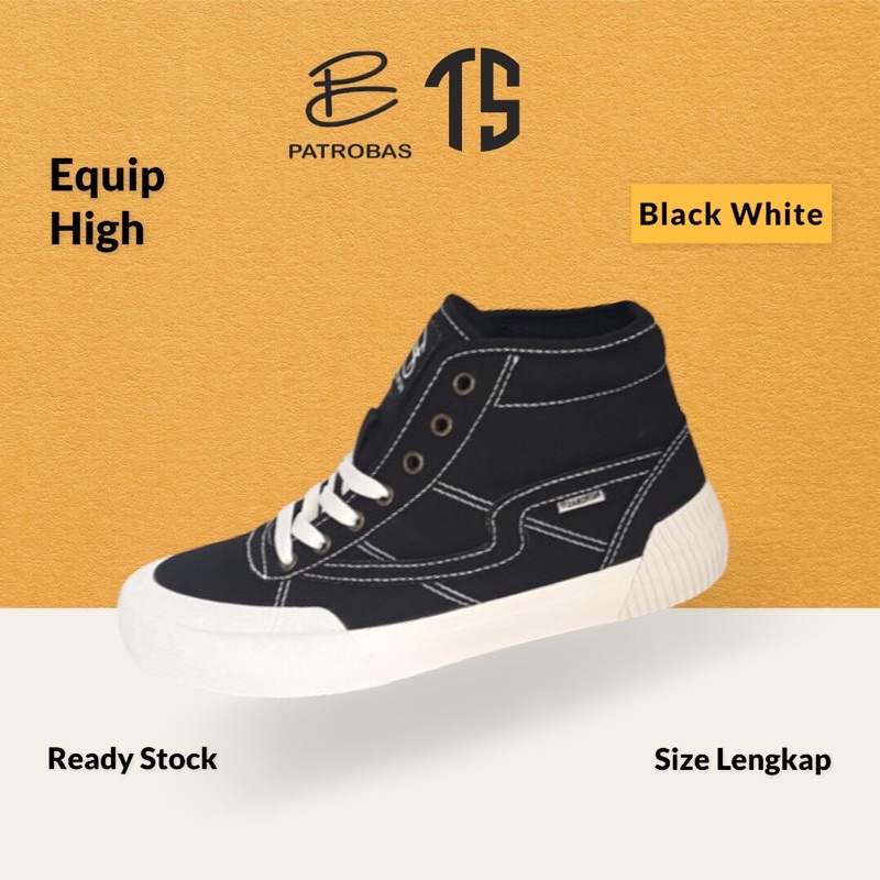 Jual Sepatu Patrobas Equip High Black White Original | Shopee Indonesia