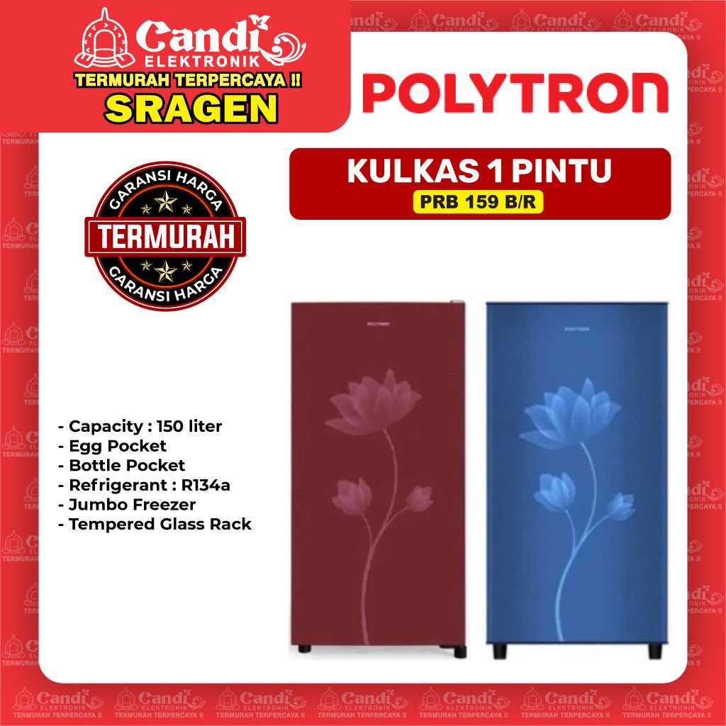 Jual POLYTRON Kulkas Polytron - PRB 159 B/R | Shopee Indonesia