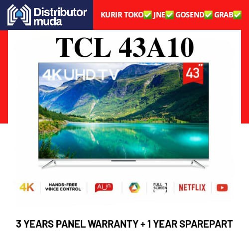 Jual TCL Led Android Smart Digital TV 43A10 4k UHD HDR 43 Inch | Shopee ...