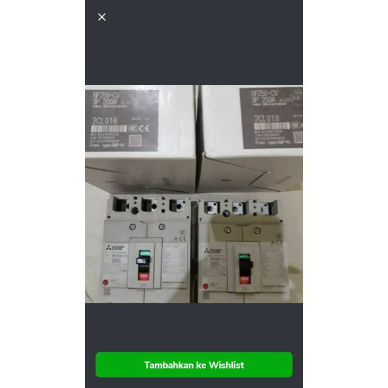 Jual MCCB / No Fuse Breaker NF250CV 3P "MITSUBISHI" | Shopee Indonesia