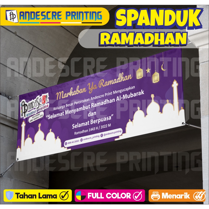 Jual Spanduk Ramadhan Custom Ukuran 400x100cm Desain Menarik ...