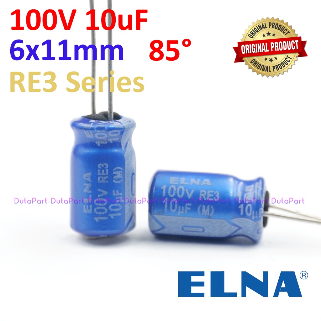 Jual 100V 10uF ORIGINAL ELNA RE3 Series Kapasitor Capasitor Elko Elco | Shopee Indonesia