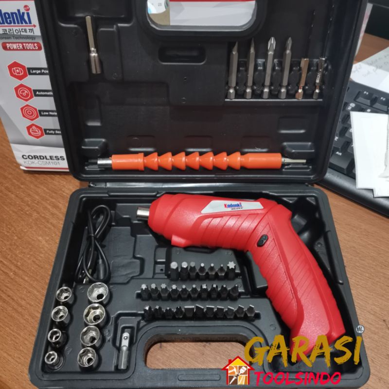 Jual Mesin Bor Obeng Cordless Kodenki Cordless Screwdriver 47 Pcs Bor