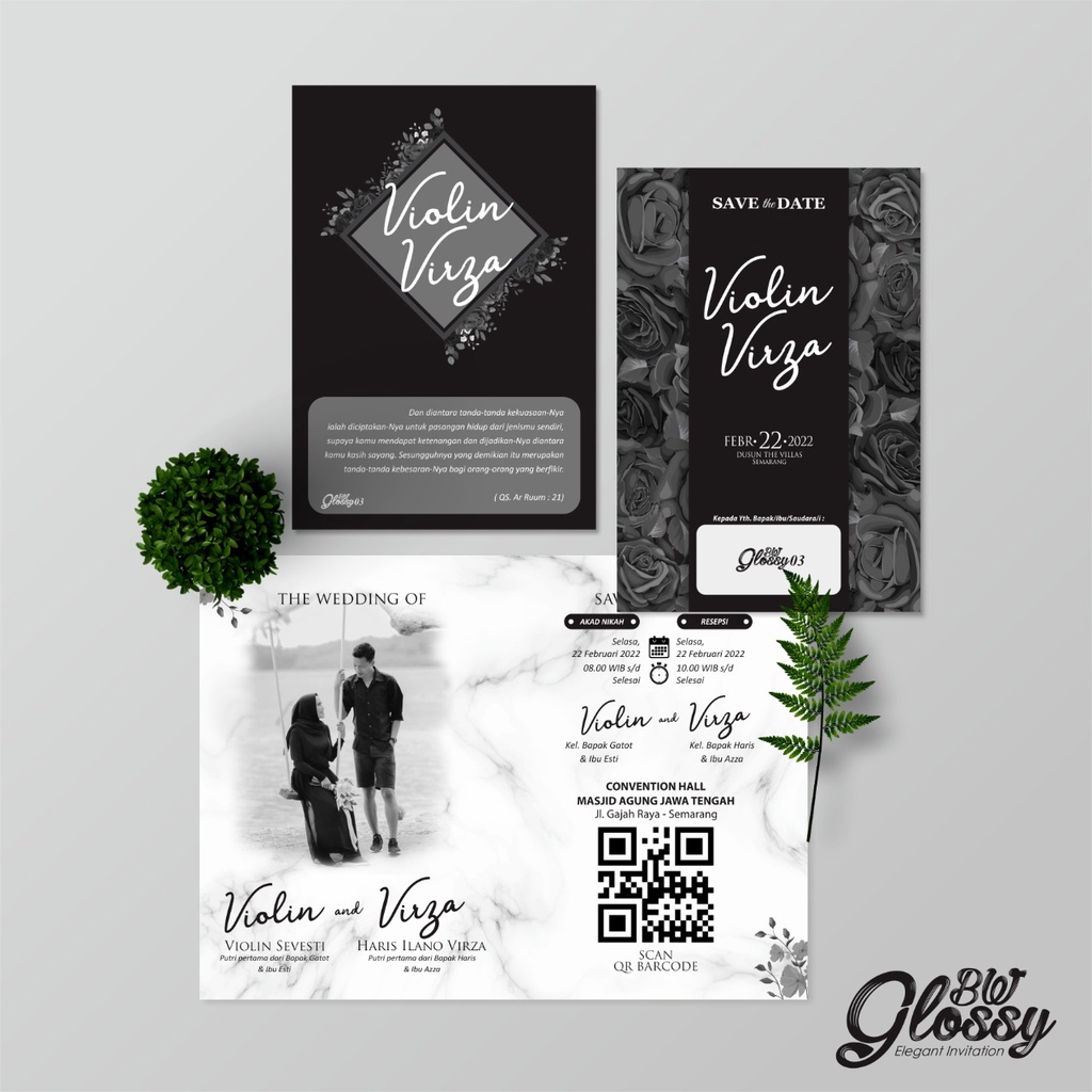 Jual UNDANGAN GLOSSY BW MENGKILAP - UNDANGAN MATTE BW DOFF MEWAH SIMPLE ...