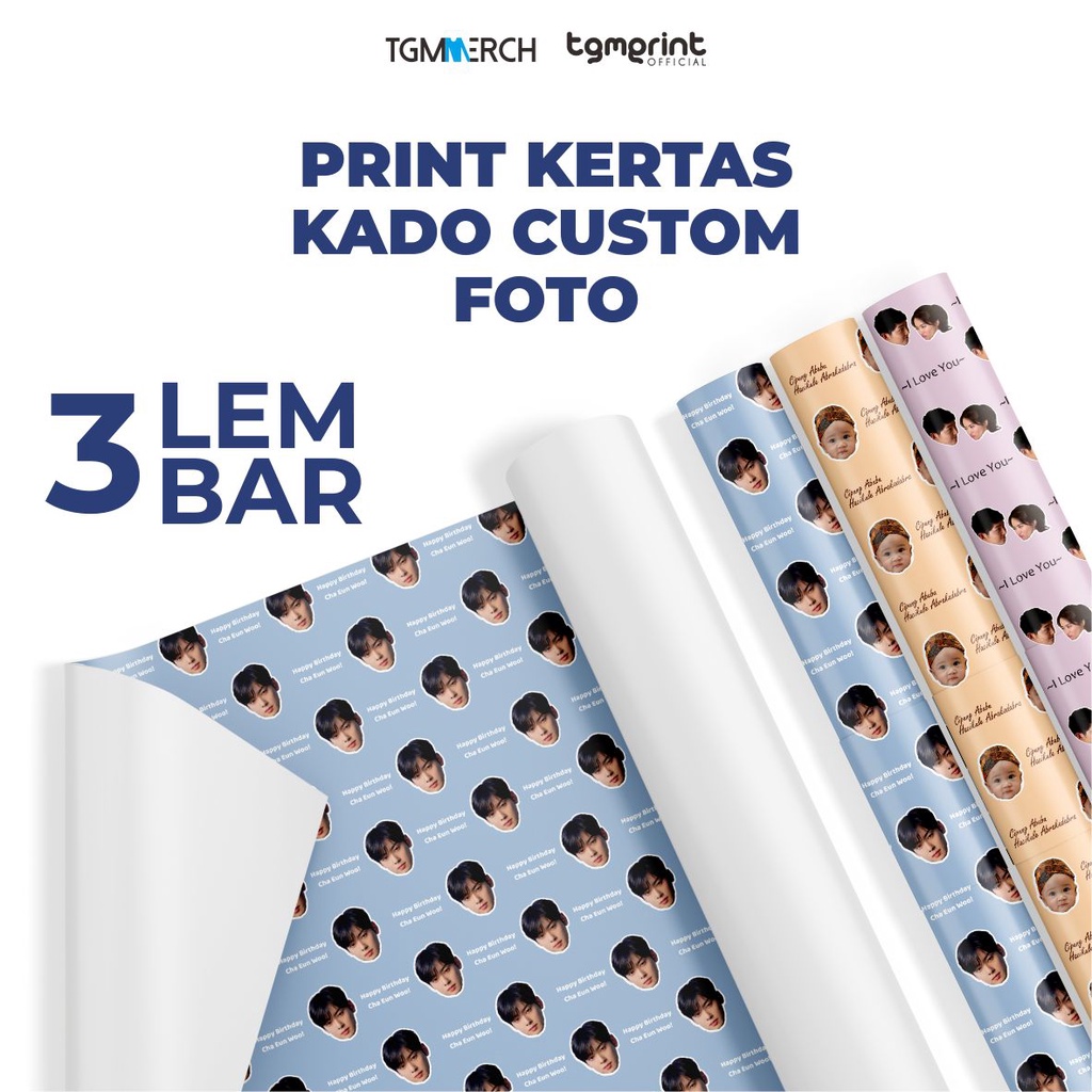 Jual TGM MERCH - Cetak CUstom Kertas Kado | Foto Sendiri | Shopee Indonesia