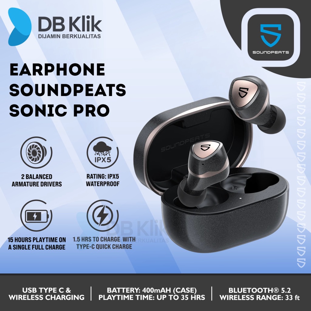 Jual TWS SOUNDPEATS Sonic Pro APTX Adaptive True Wireless Earbuds ...