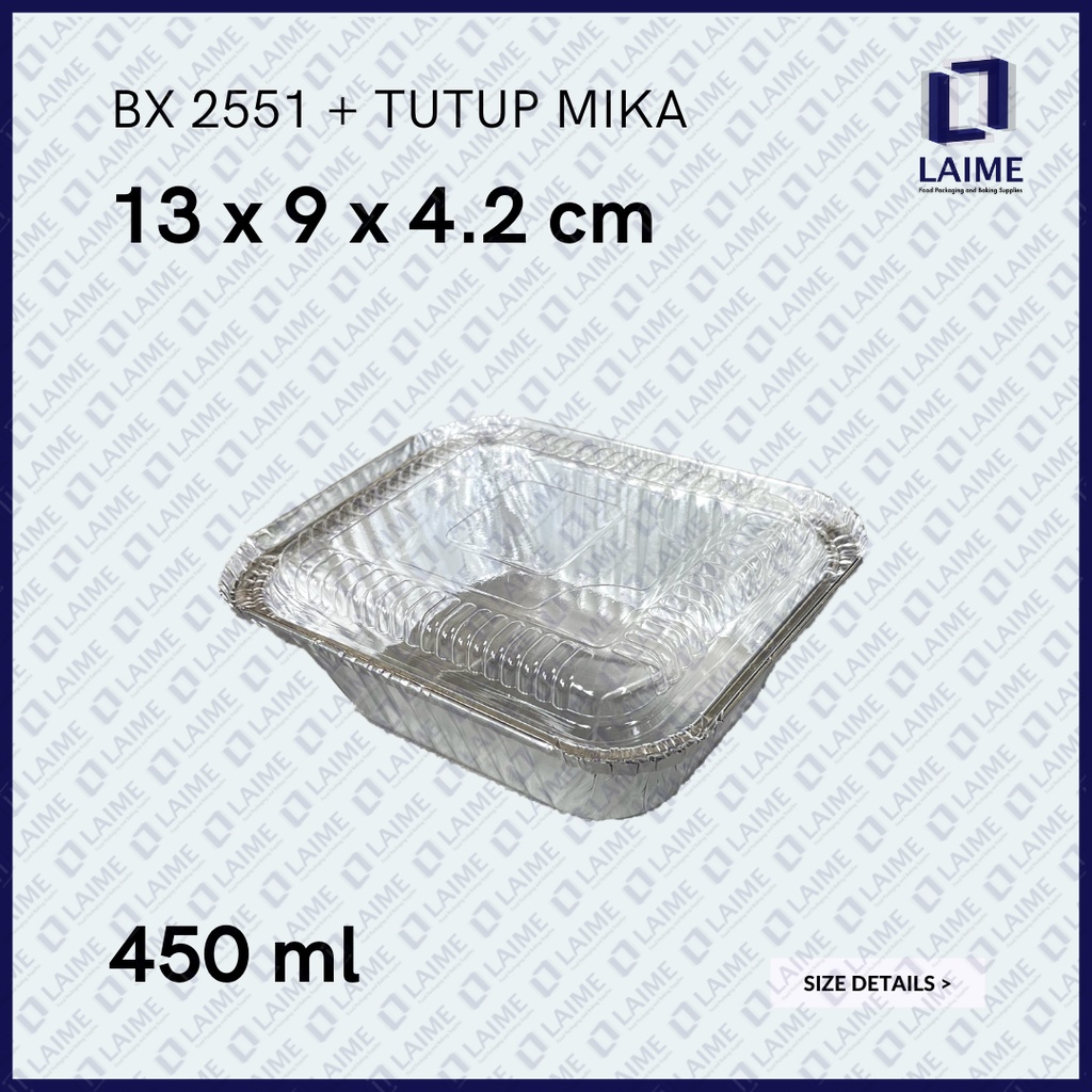 Jual BX 2551 BX2551 + Tutup Mika - Alumunium Aluminium Foil Tray Cup | Shopee Indonesia