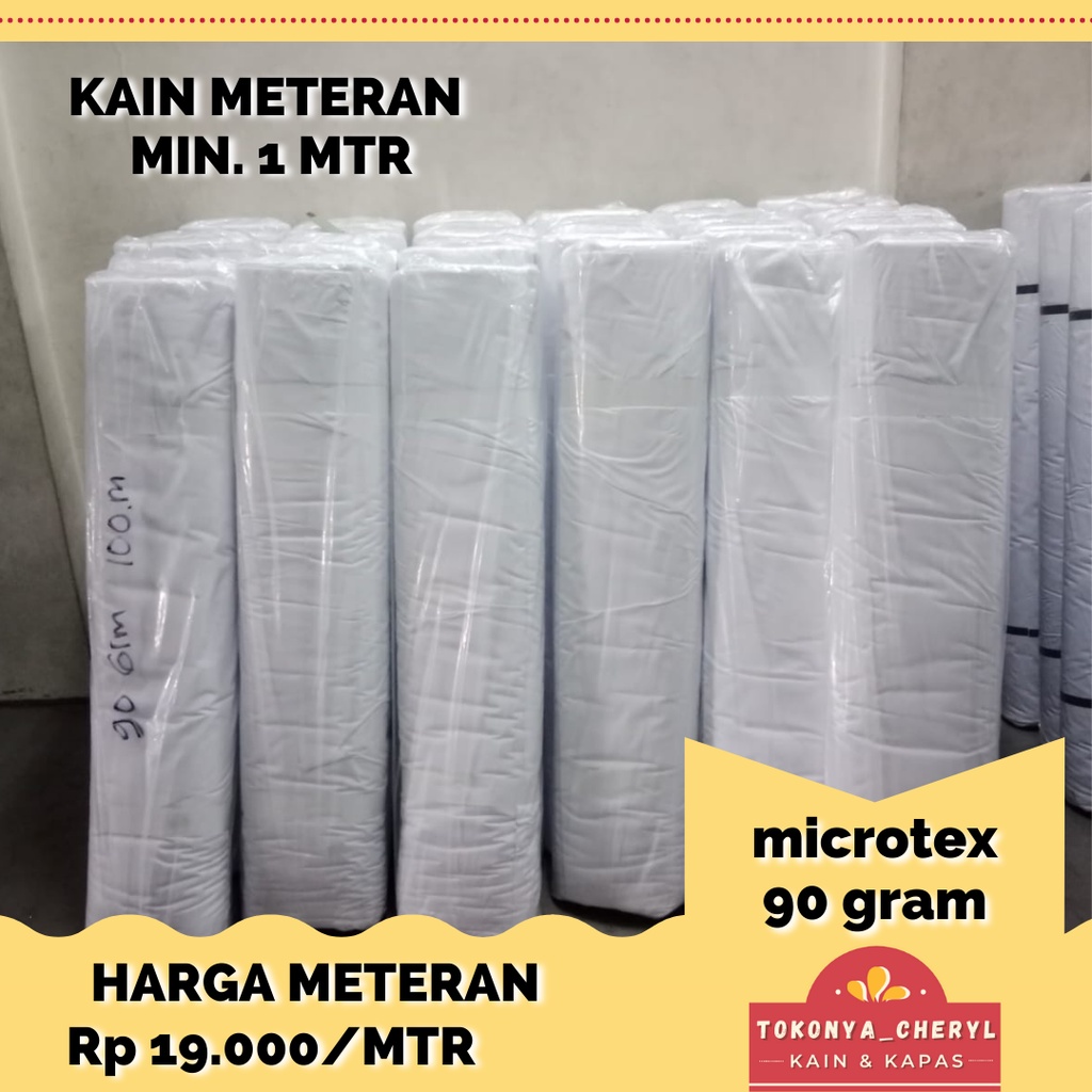 Jual Kain METERAN Seprei Katun Disperse / Microtex Putih 90 gram ...
