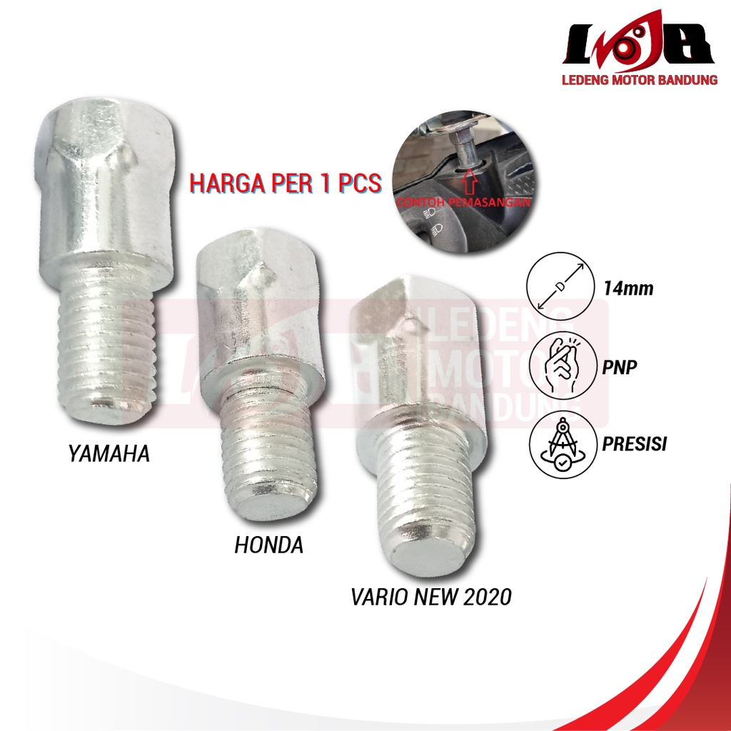 Jual Sambungan Spion Motor Honda Bebek Matic Peninggi Baut 14 Drat Ulir Kiri Kanan | Shopee ...