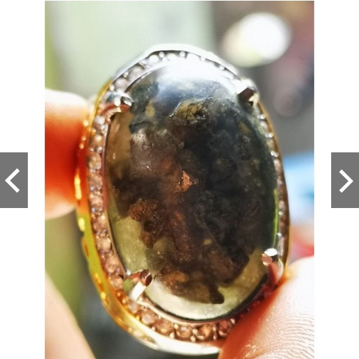 Jual cincin Batu akik badar besi oval top colour | Shopee Indonesia