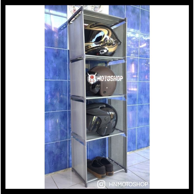 Jual RAK HELM RAK BUKU RAK SUSUN SERBAGUNA | PORTABLE | Shopee Indonesia