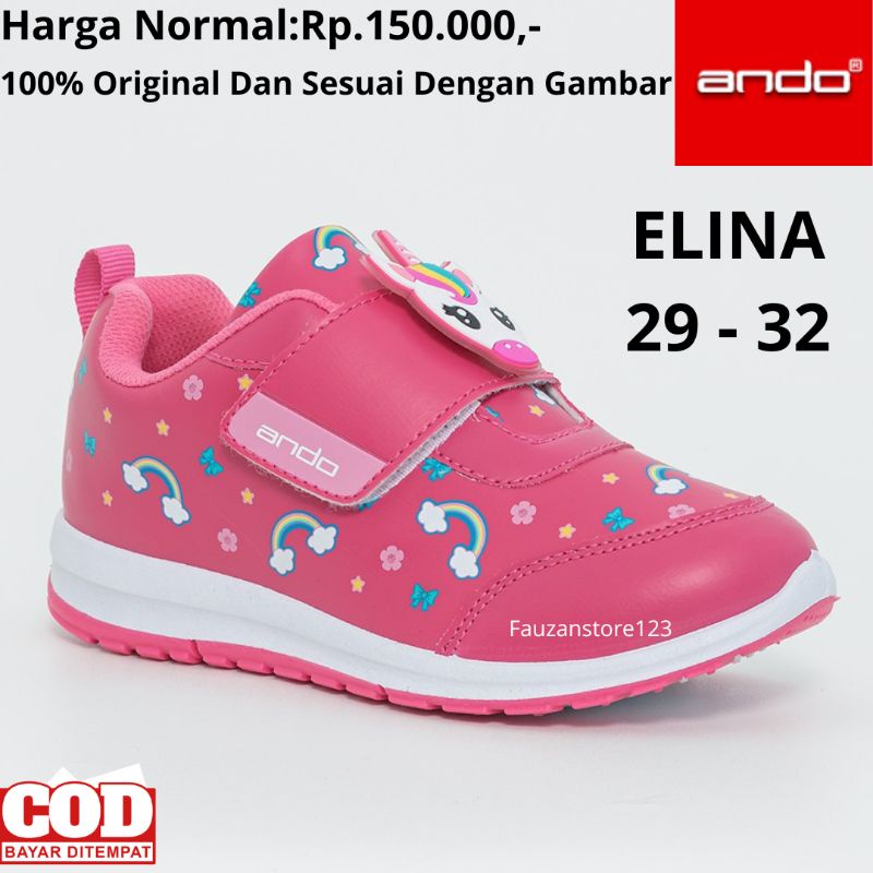 Jual SEPATU ANAK PEREMPUAN ANDO ELINA PEREKAT PUTIH PINK KARAKTER KUDA ...