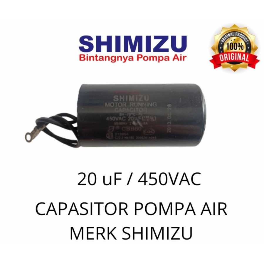 Jual KAPASITOR SHIMIZU 20UF CAPASITOR CAPACITOR 20 UF 450V ORIGINAL ORI ...