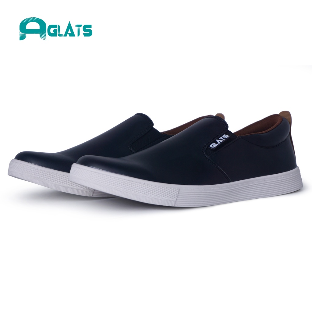 Jual Sepatu Slip On Casual Pria Trendy - Glats 007 Black | Shopee Indonesia