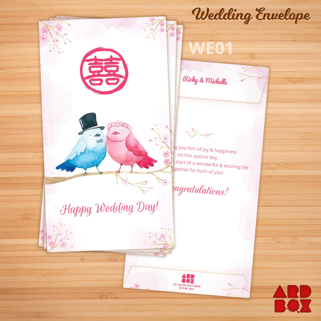 Jual Angpao wedding amplop uang nikah custom nama murah 1 desain ...