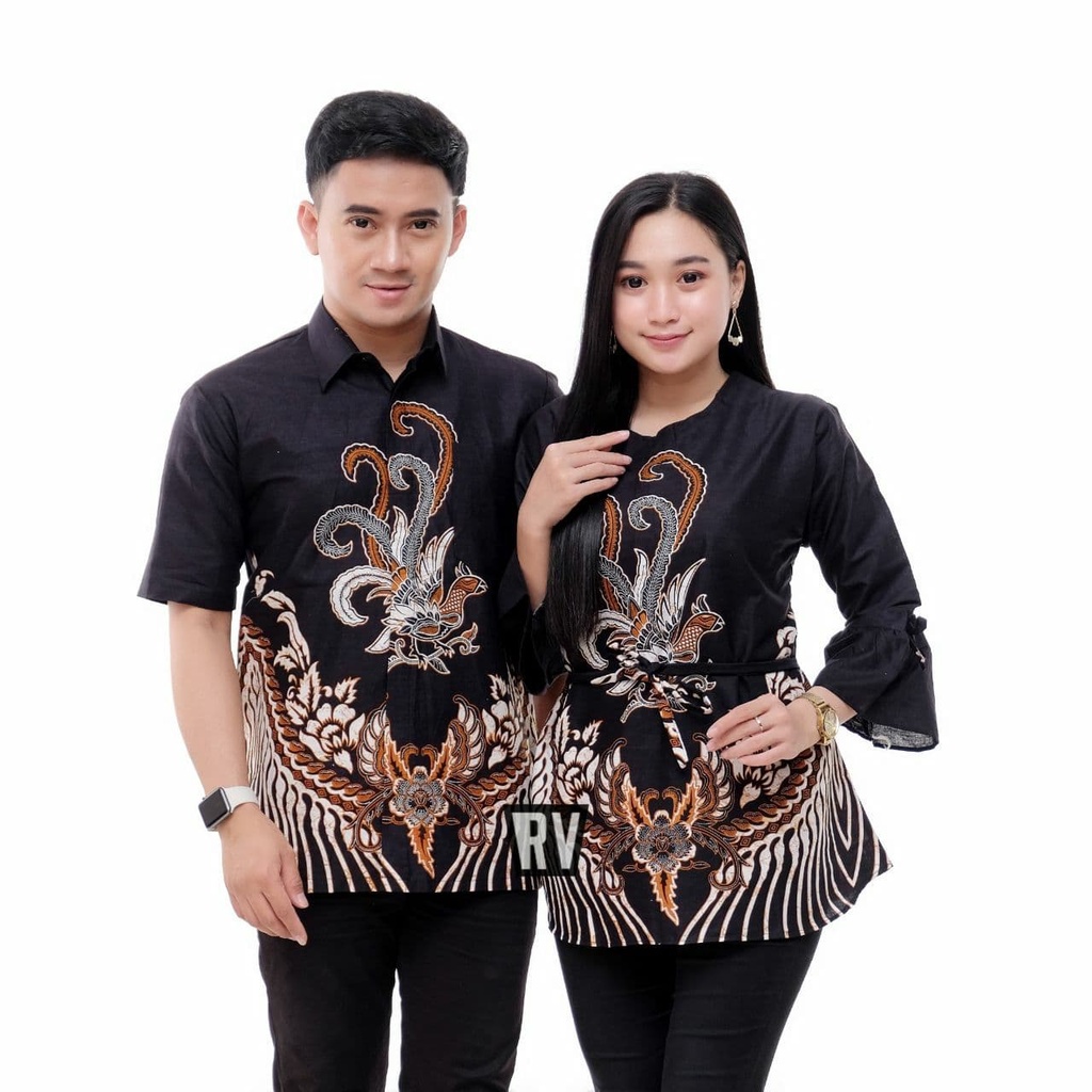Jual Seragam Batik Kantor - Set Couple Baju Batik motif merak kecil ...