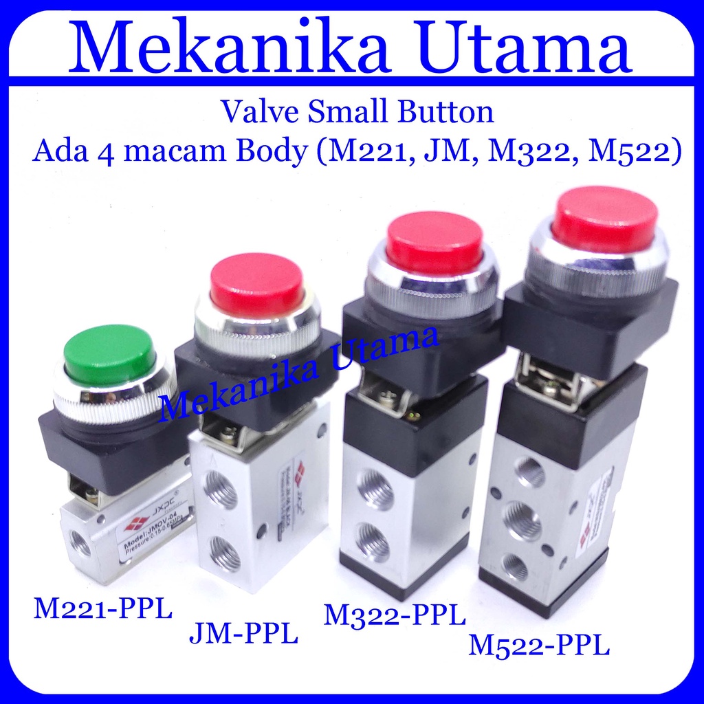 Jual Pneumatic Mechanical Valve Push Button M322-PPL / MSV98322-PPL; M522-PPL / MSV86522-PPL ...