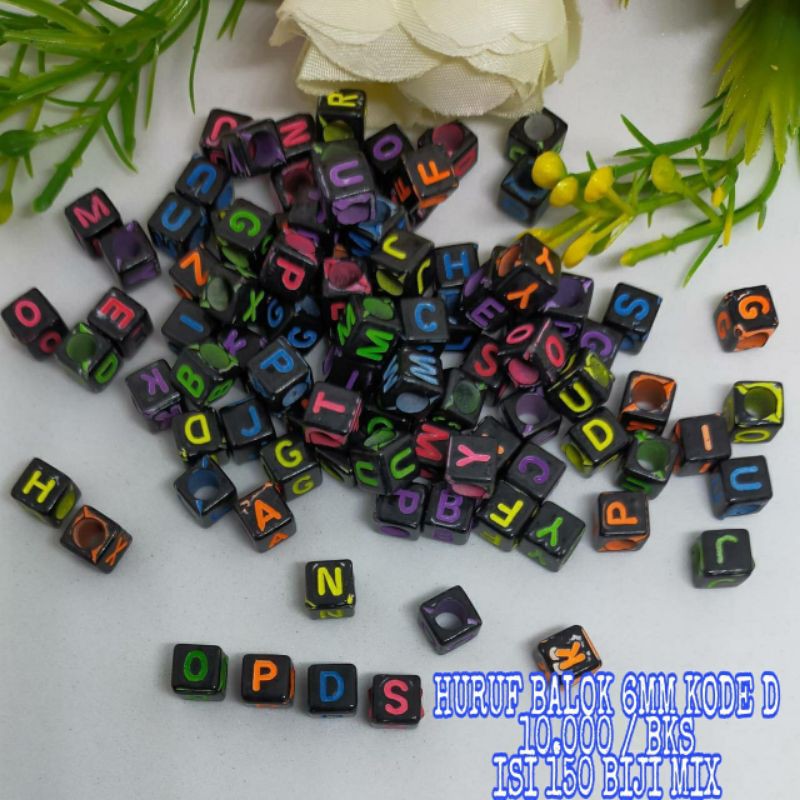 Jual Huruf Balok Code Akrilik Bahan Gelang Akrilik Huruf Kotak Abjad ...