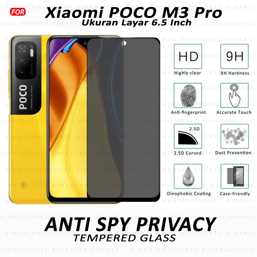 Jual Xiaomi Poco M3 M3 Pro Poco F3 F3 PRO Tempered Glass Anti SPY ...