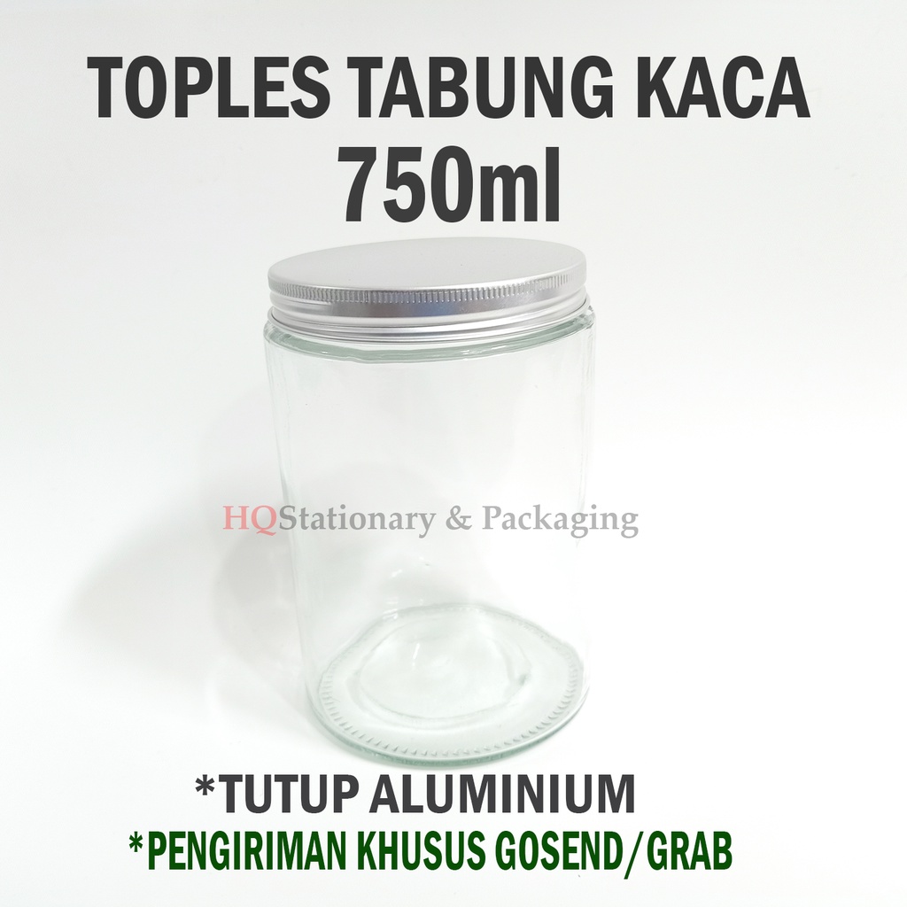 Jual Toples Tabung Kaca 750 ml Tutup Aluminium Jar Beling 750ml ...