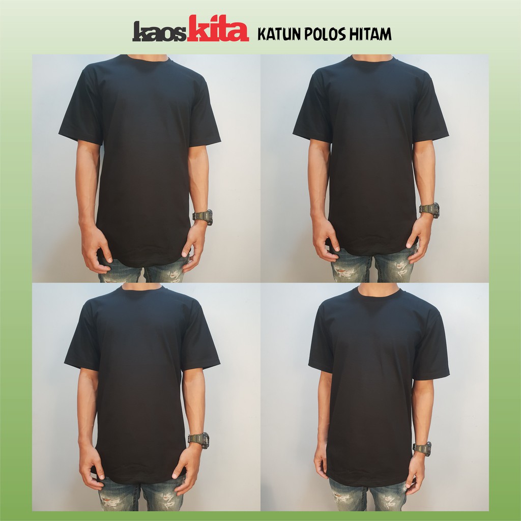 Jual Kaos polos hitam / Cotton Carded | Shopee Indonesia