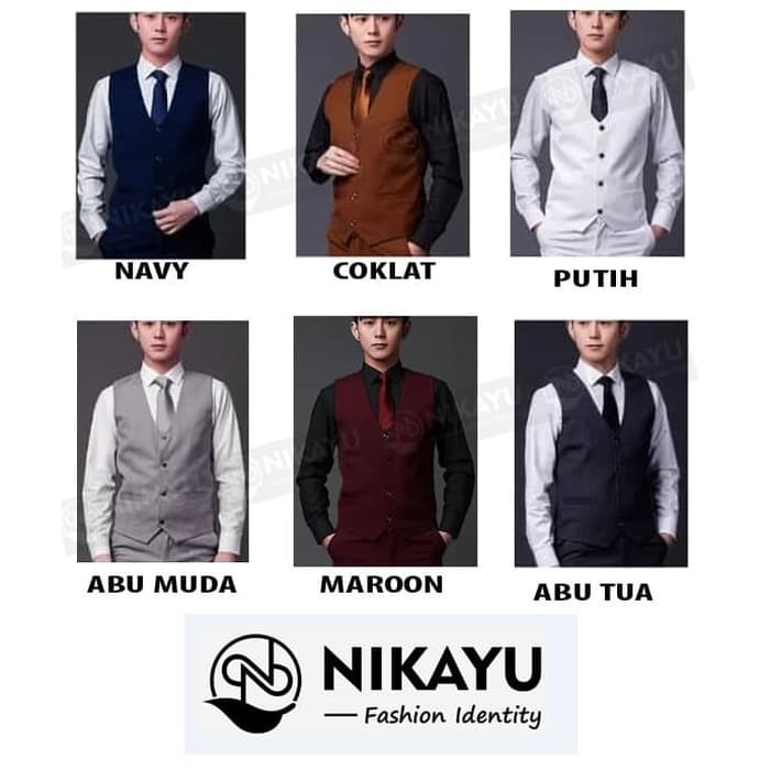 Jual ROMPI / VEST FORMAL SLIMFIT PRIA BAHAN HIGH TWIST FULL FURING ...