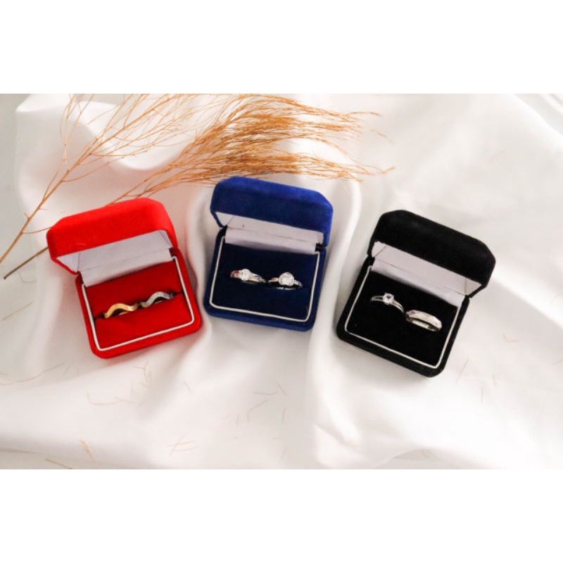 Jual Box cincin bludru Merah,Biru,Hitam Kotak Aksesoris Perhiasan Murah ...