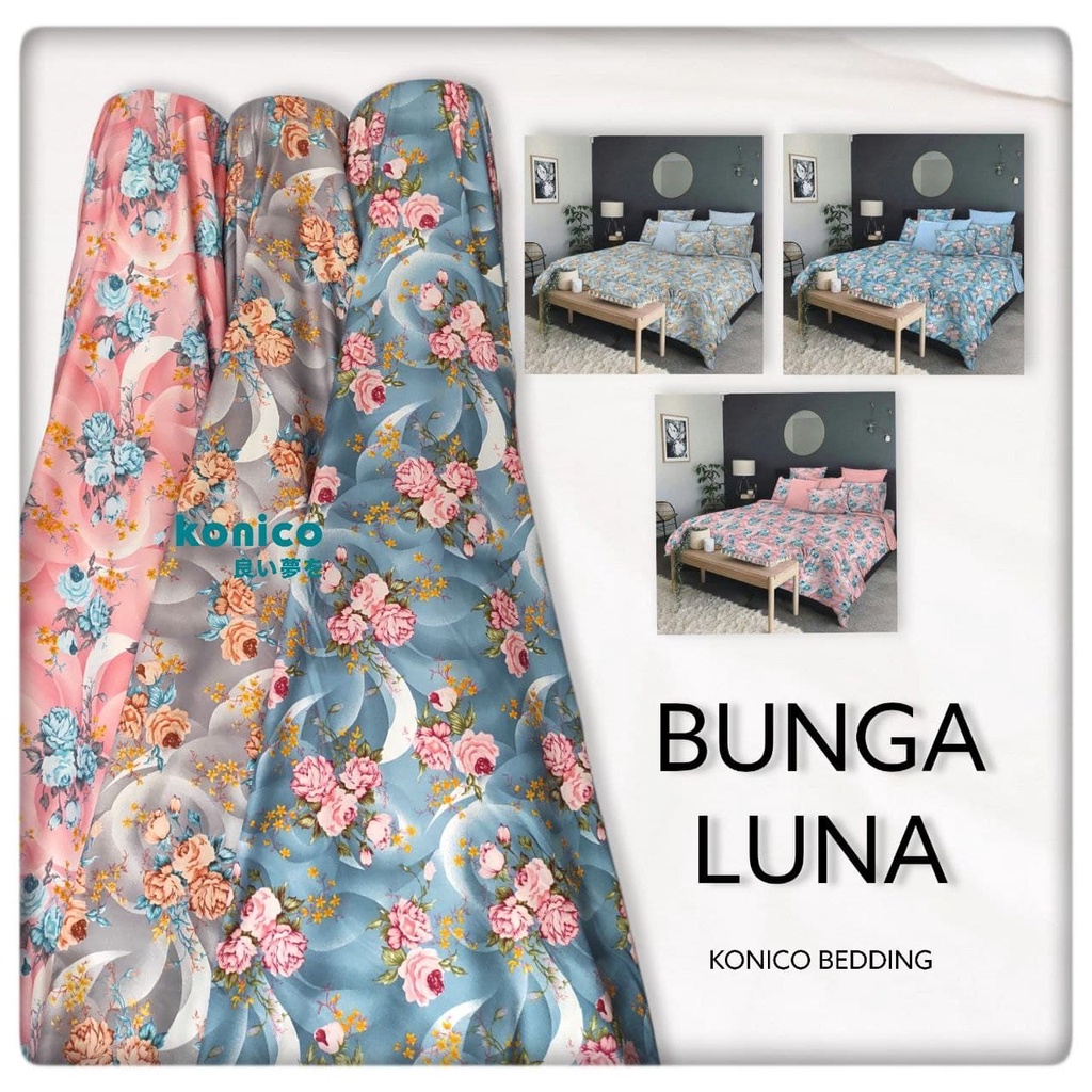 Jual KONICO Bahan Kain Sprei Bahan MIKROTEX Motif BUNGA LUNA anak Meteran (kain meteran ...