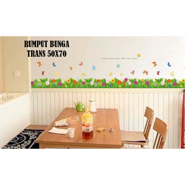 Jual Wallsticker Rumput Bunga uk 50x70cm ay757 | Shopee Indonesia