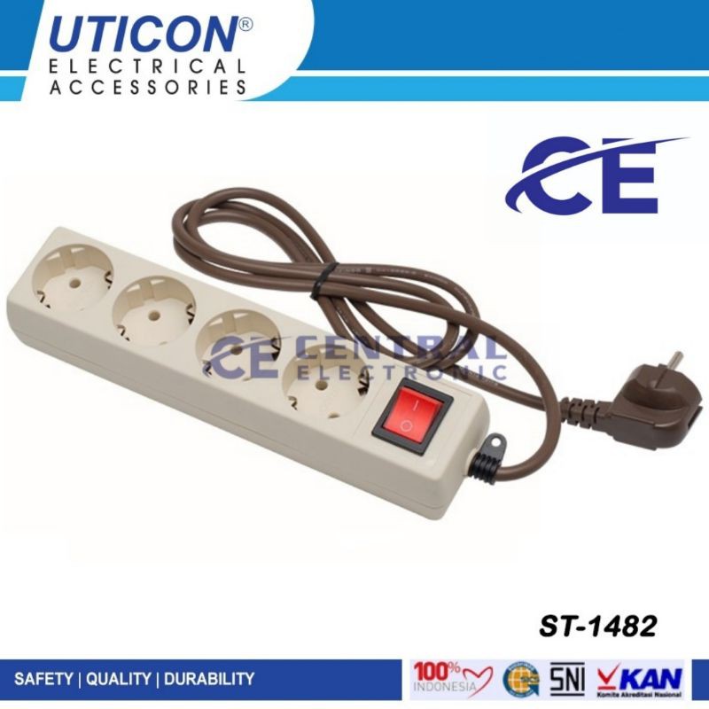 Jual Stop Kontak Kabel Uticon 4 Lubang ST-1482 / Stopkontak Uticon ...