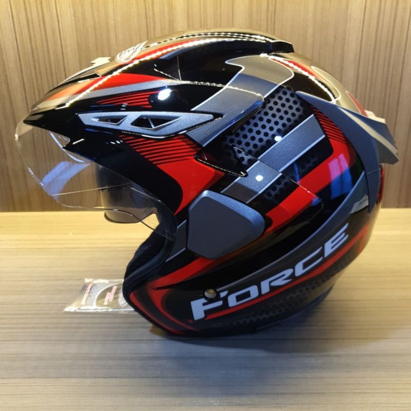 Jual Helm Half Face Dewasa SNI Double Visor Anti Pecah Cassanova Black ...