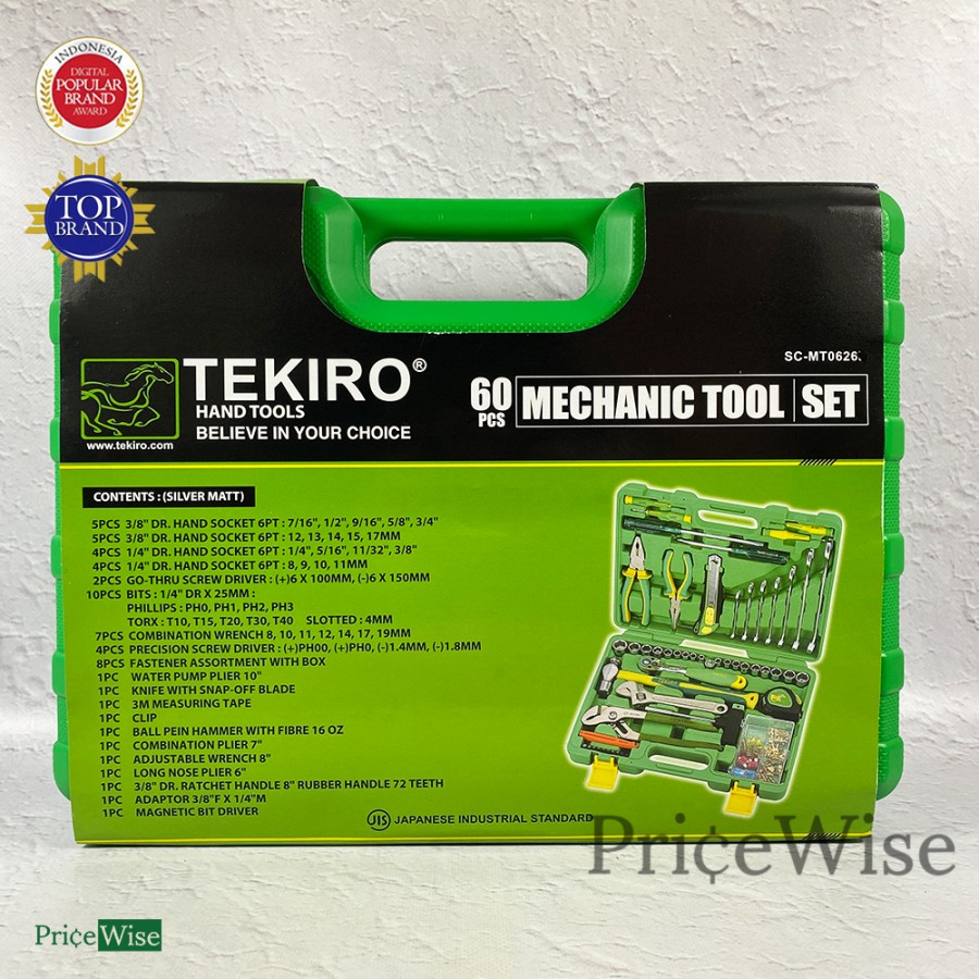 Jual Mechanic Tool Set 60 pcs Tekiro Box PVC / Mekanik Tools Set 60pcs | Shopee Indonesia