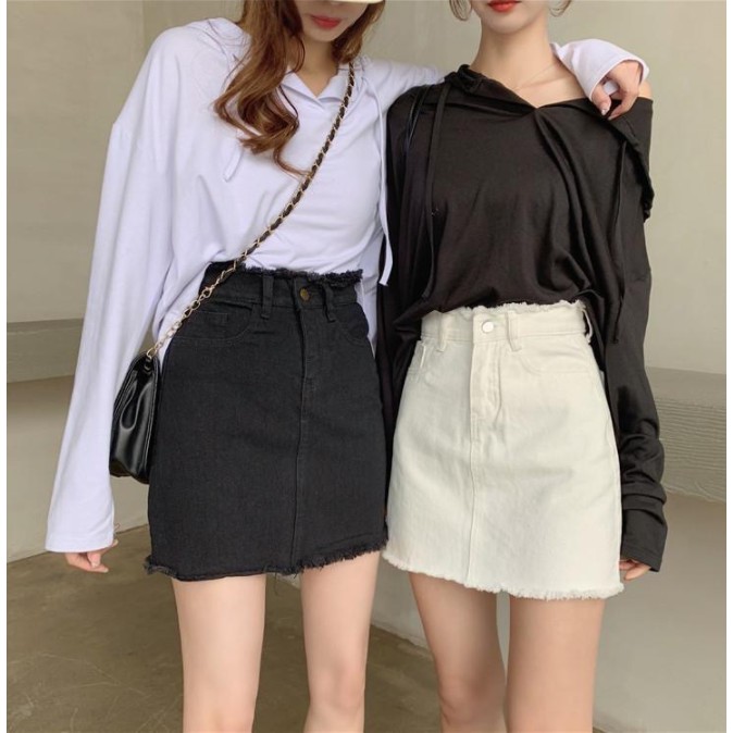 Jual Rok Denim Rok Jeans Rok Pendek Fshion Wanita Pinggang Tinggi Skirt ...