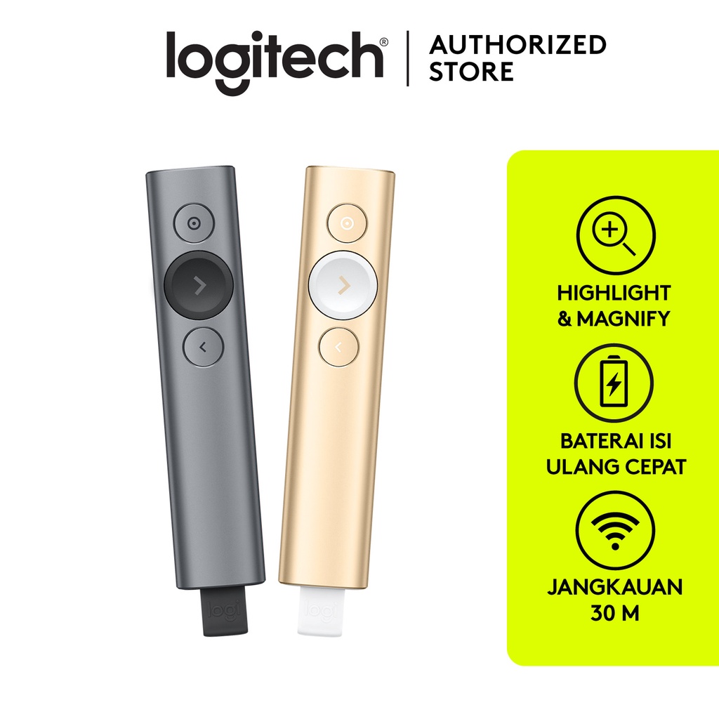 Jual Logitech Spotlight Pointer Presenter Advanced Wireless / Bluetooth ...