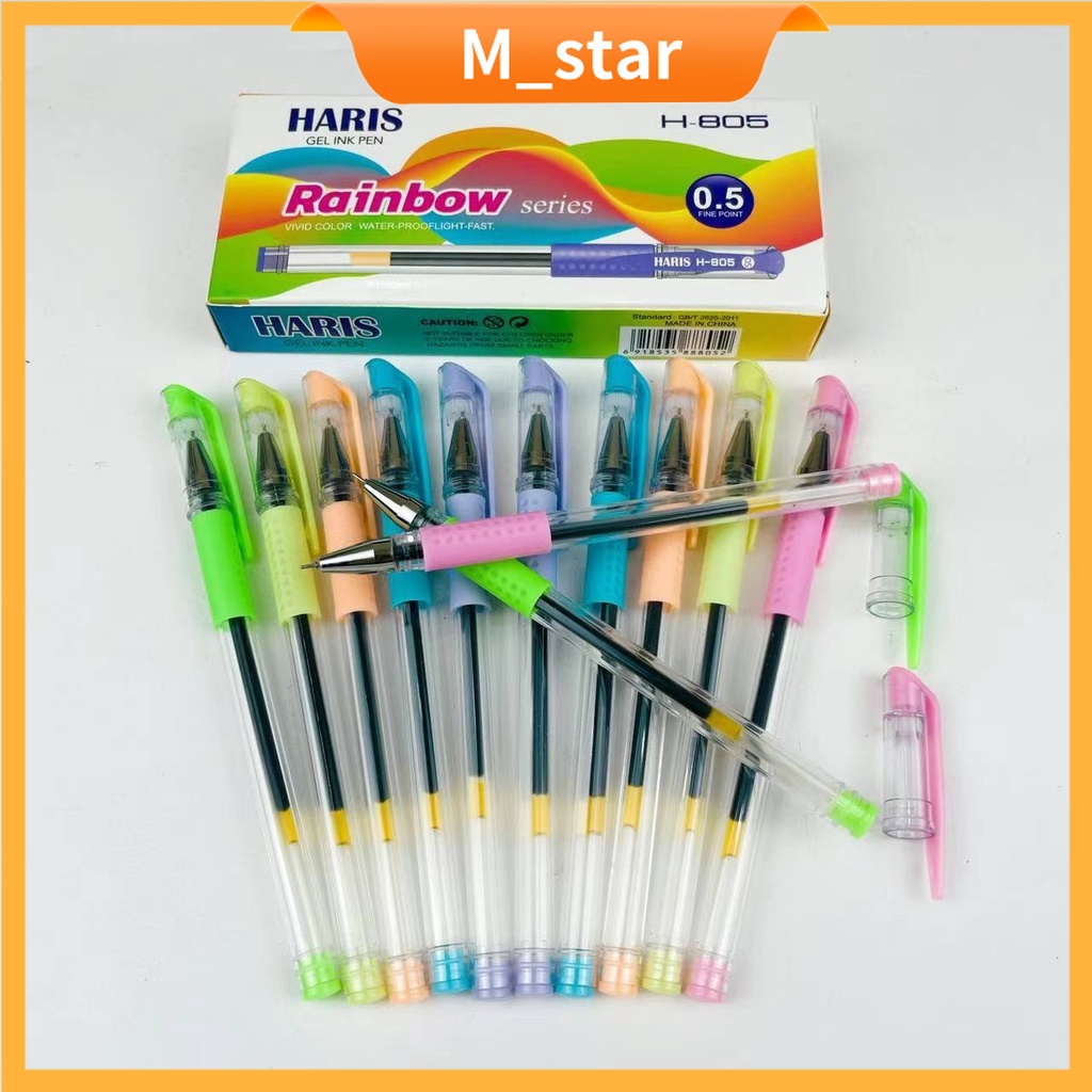 Jual (12 pcs) Pulpen Gel Pen Pena Murah 0.5 / 0.38 mm | Shopee Indonesia