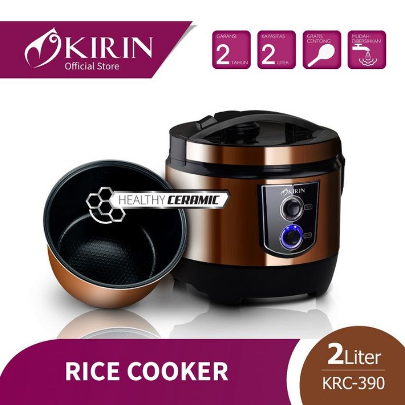 Jual KIRIN Magic Com Rice Cooker Keramik 2 Liter KRC-390 Garansi Resmi | Shopee Indonesia