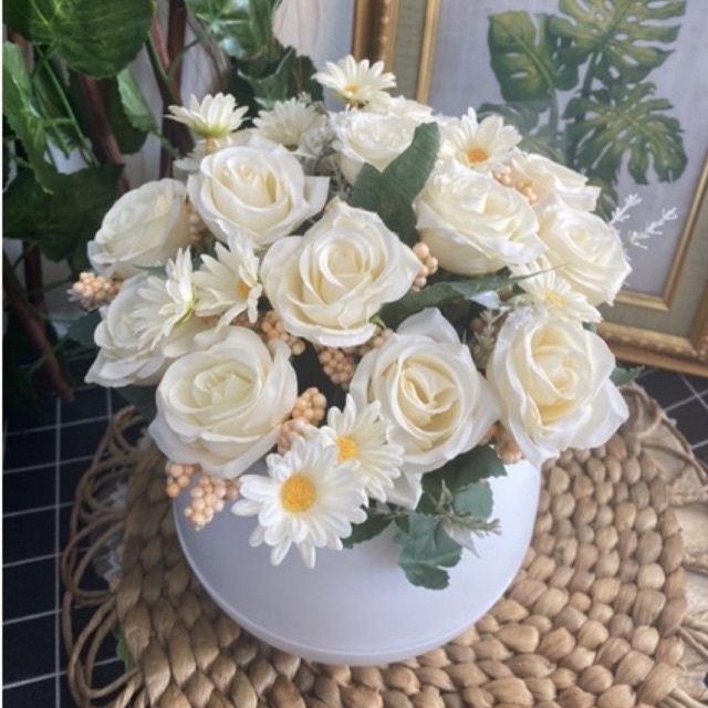 Jual BUNGA MAWAR DESSY VAS BOLA ARTIFICIAL BUNGA MEJA BUNGA RANGKAI ...