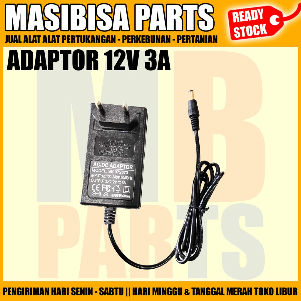 Jual ADAPTOR DC / POWER SUPPLY 12V 3A UNTUK CCTV / LED POMPA DC ...