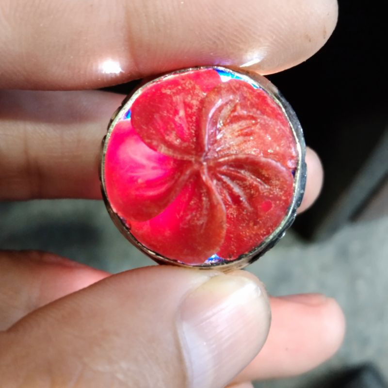 Jual Cincin batu red marjan coral model bunga | Shopee Indonesia