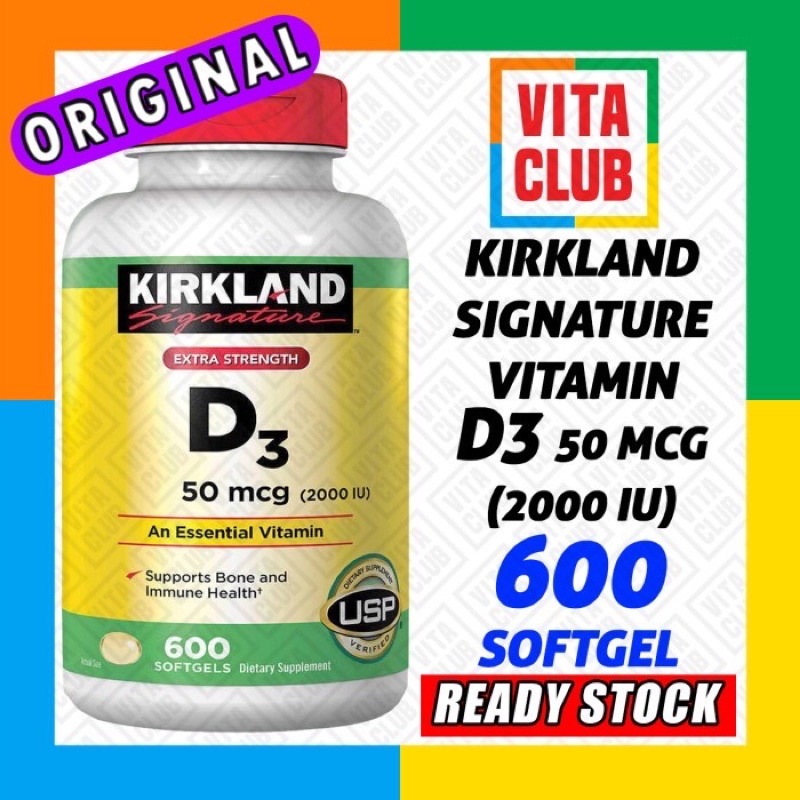 Jual Kirkland Signature Vitami D3 50 mcg 2000 iu - 600 softgels | Shopee Indonesia