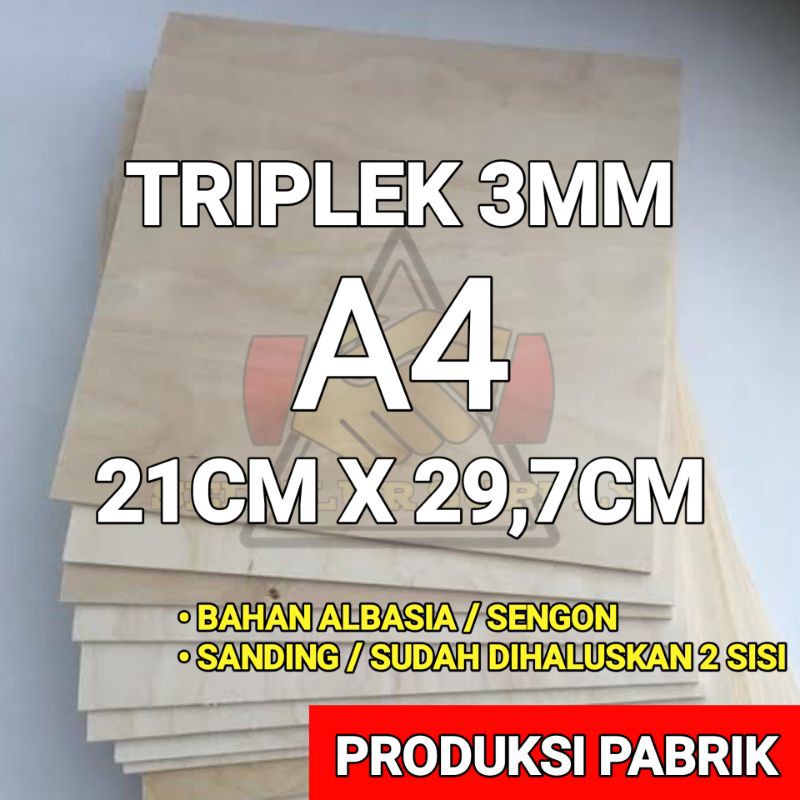 Jual PAPAN KAYU A4 TRIPLEK 3MM ALBASIA UKURAN A4 / TRIPLEK TIPIS ...