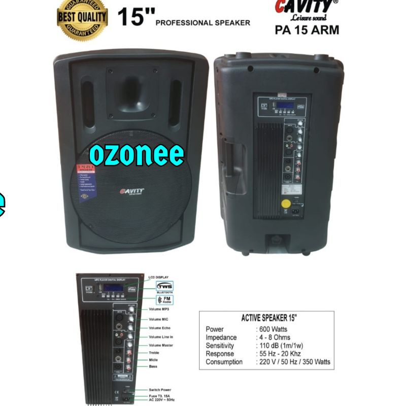 Jual SPEAKER AKTIF CAVITY 15 INCH CAVITY PA 15 ARM SEPASANG 2 UNIT ORI ...