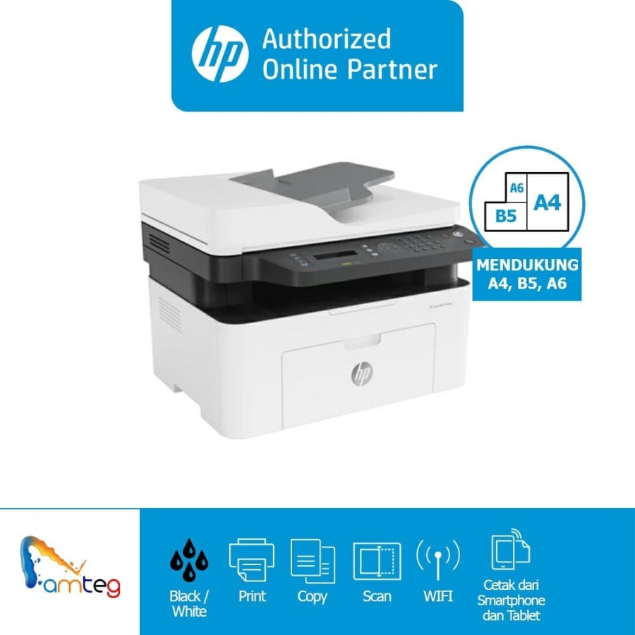 Jual HP Printer Laser Mono Hitam Putih Multifungsi LaserJet Pro MFP 137FNW 137 FNW Print Scan ...