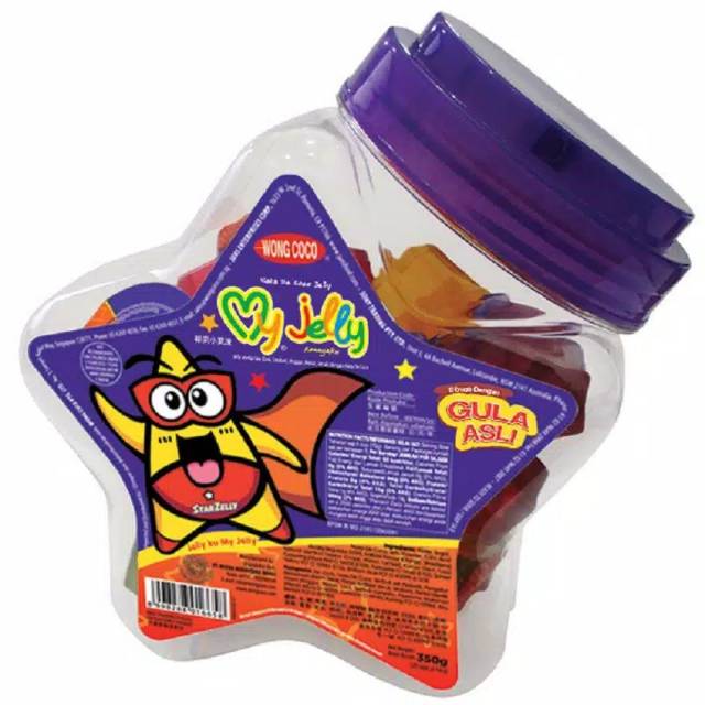 Jual WONG COCO MY JELLY Kemasan Toples Bintang isi (25 cups@14g) 350g ...