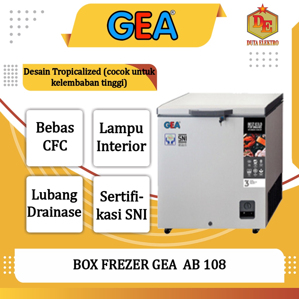 Jual Box Freezer Gea AB 108 Chest Freezer 100 Liter | Shopee Indonesia