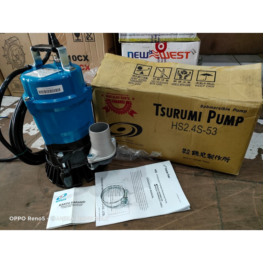 Jual Pompa Celup Air Kotor HS2-45 Tsurumi HS2.45 Drainase Pompa Air Limbah 2" Tsurumi Pump HS2 ...