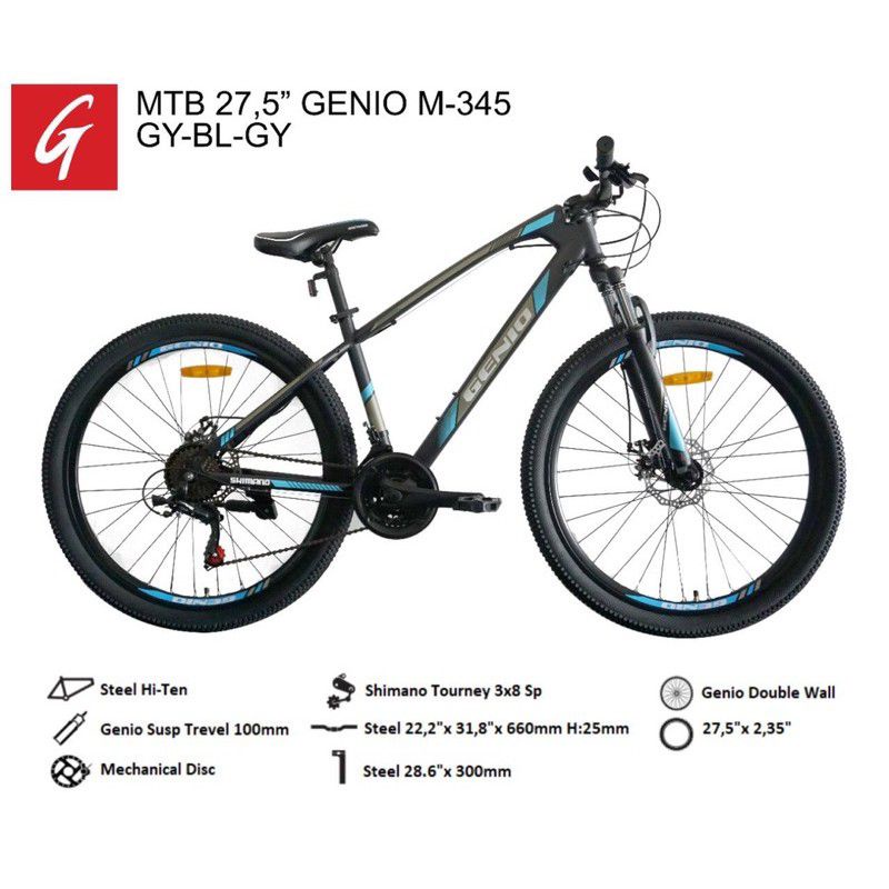 Jual [EKA JAAYA SEPEDA] Sepeda gunung MTB 27.5 GENIO M345 by UNITED (pompa sepeda united ...