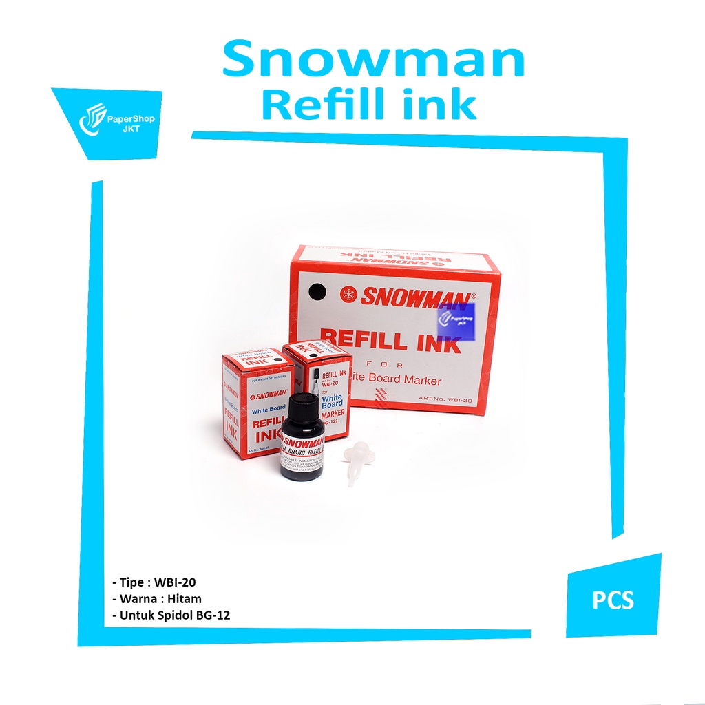 Jual SNOWMAN - Tinta Spidol Whiteboard - White Board Marking Ink - Pcs ...