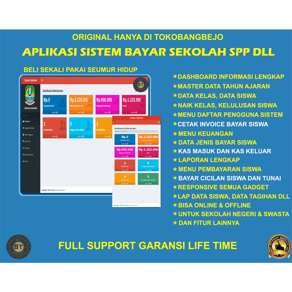 Jual APLIKASI WEB SOURCE CODE PEMBAYARAN SEKOLAH SPP UANG GEDUNG DAN ...
