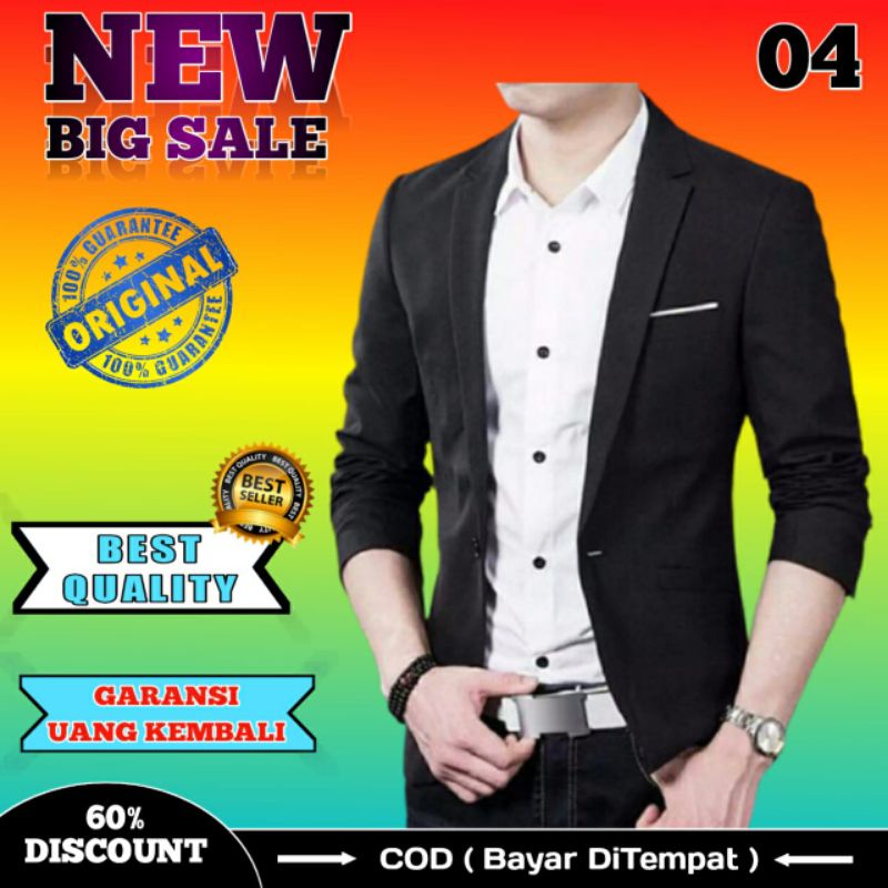 Jual Jas Pria Warna Hitam | Shopee Indonesia